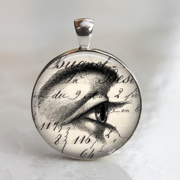 Ephemera Eye's View Sketch Drawing Vintage Necklace Or Keychain Brown ...